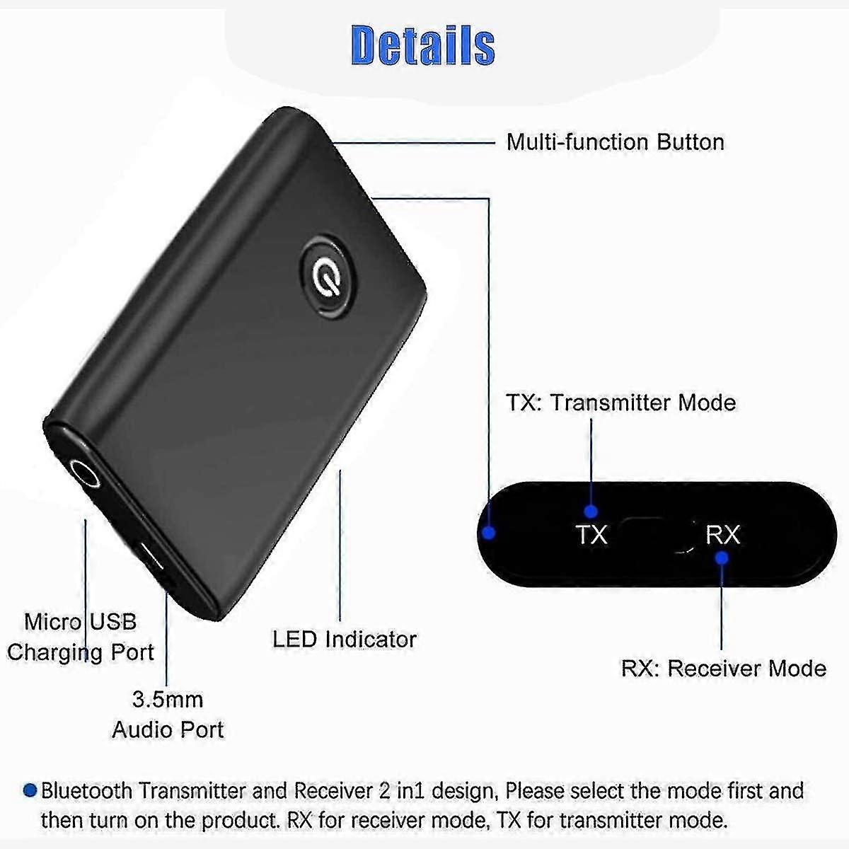 Bluetooth 5.0 Transmitter Transmitter And Receiver Adapter, Bluetooth 2 ...
