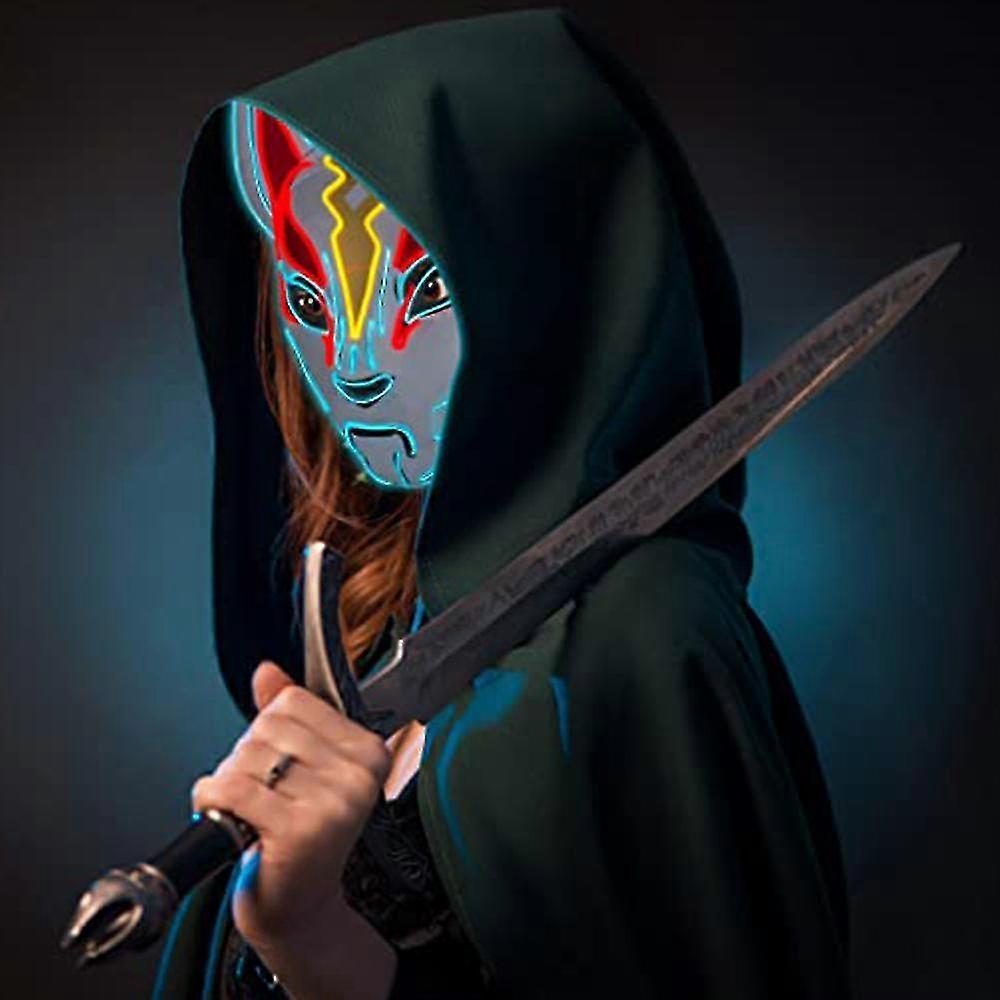 Halloween Masks-fox Drift Mask-led Mask-light Up Mask For Halloween ...