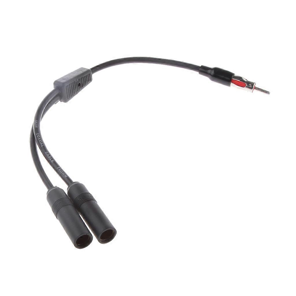 Car Radio Stereo Antenna Splitter Y Adaptor 1 Male to 2 Female Plug ...