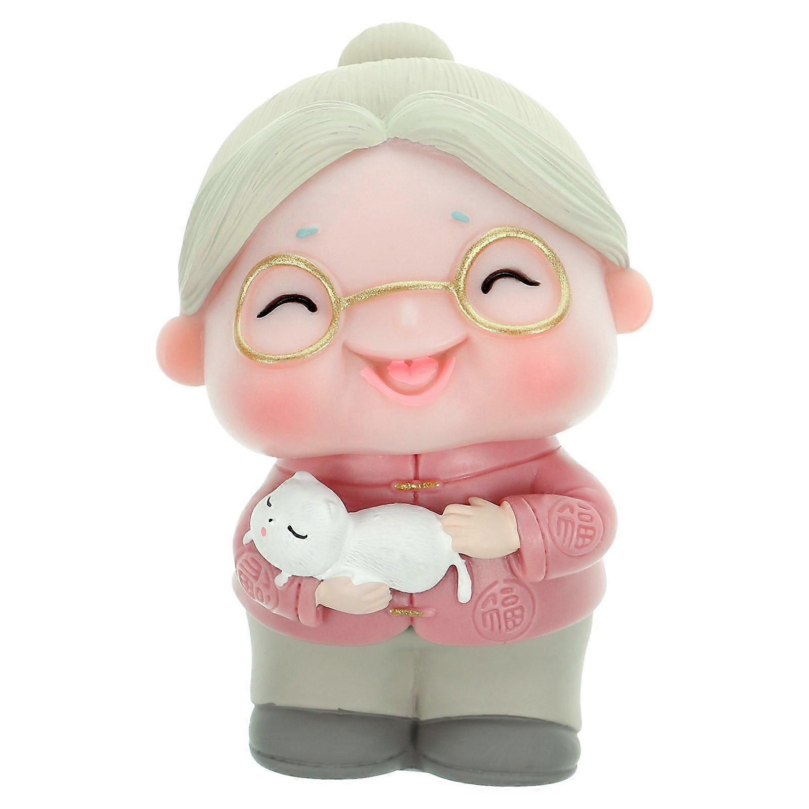 1Pc Old Woman Cake Topper Old Lady Cake Ornament Old People Figurine ...