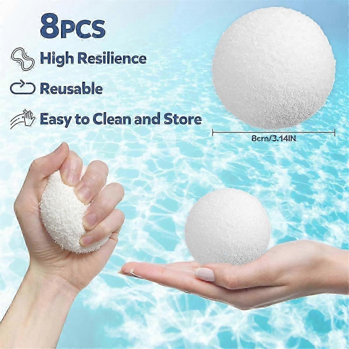 8PCS Scum Balls for Spas Hot Tub Pool Scum Absorber, Hot Tub Oil ...