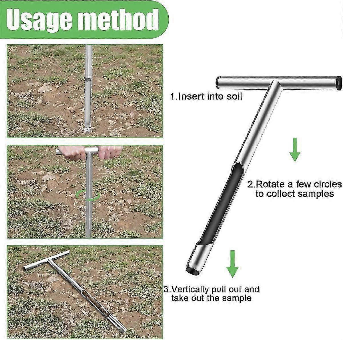 12 Inch Soil Sampler Probe With T Handle, For Soil Sampling Plant ...