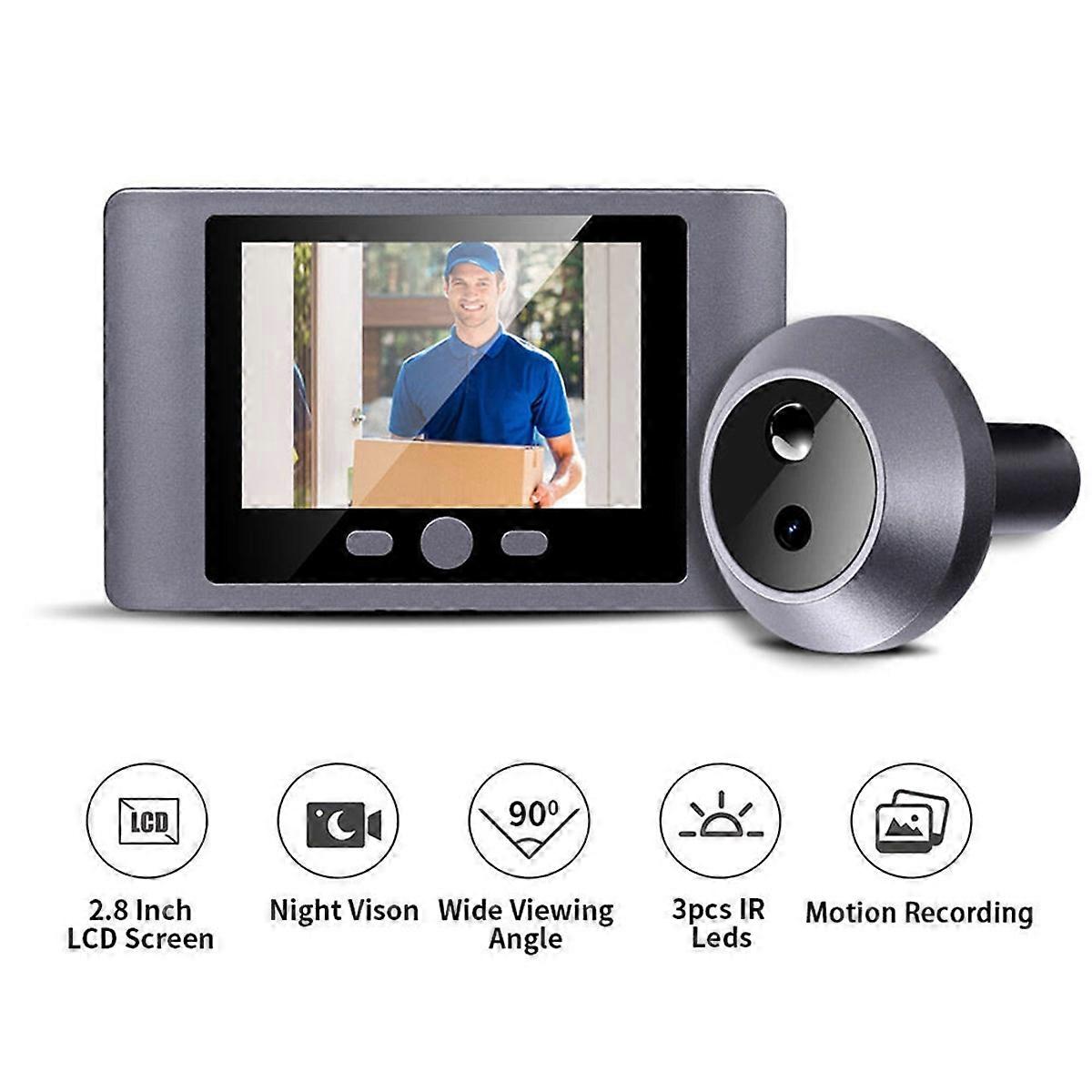 Peephole Smart Wireless Door Viewer Camera PIR Motion Detection Digital ...