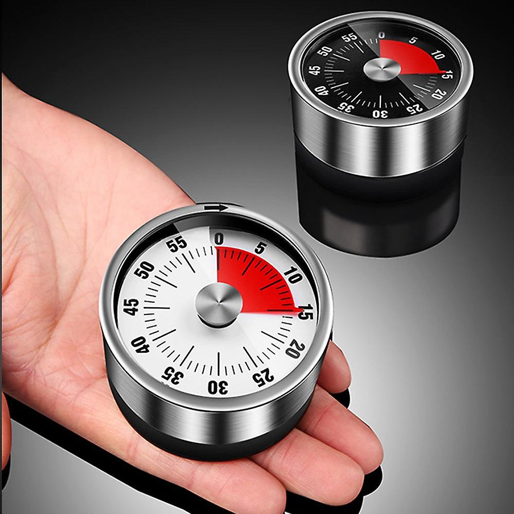 Visuel timer i rustfrit stål mekanisk køkkentimer 60-minutters ...