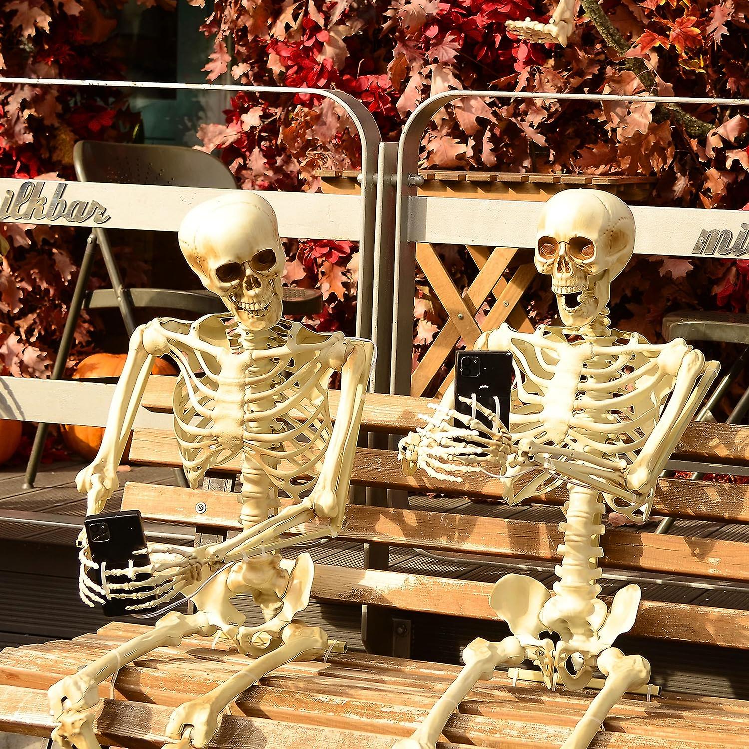 Halloween Skeleton Decorations, 2.95ft Posable Plastic Skeletonfull ...