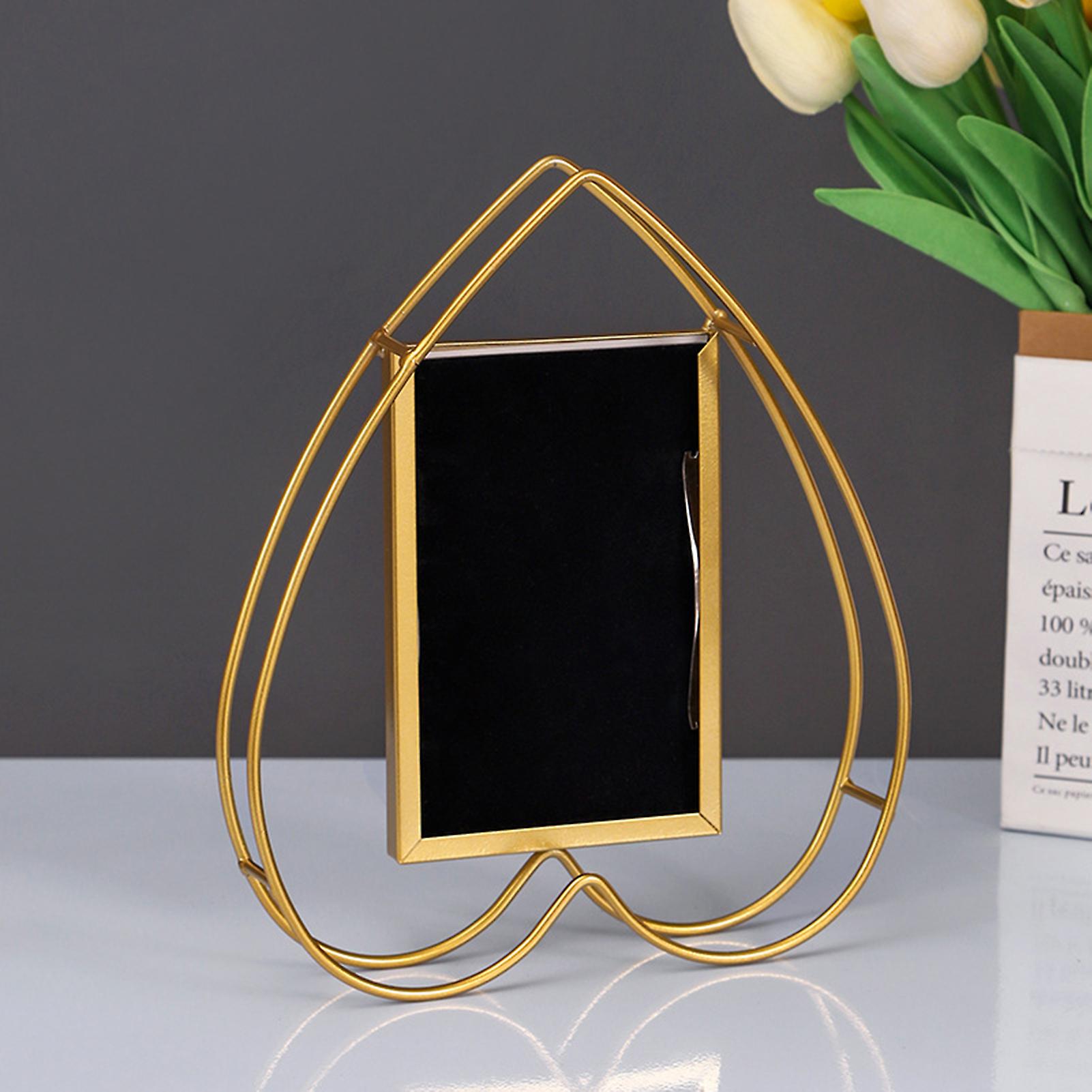 Photo Frame Iron Art High Clarity Glass Standing Desktop Display Metal ...