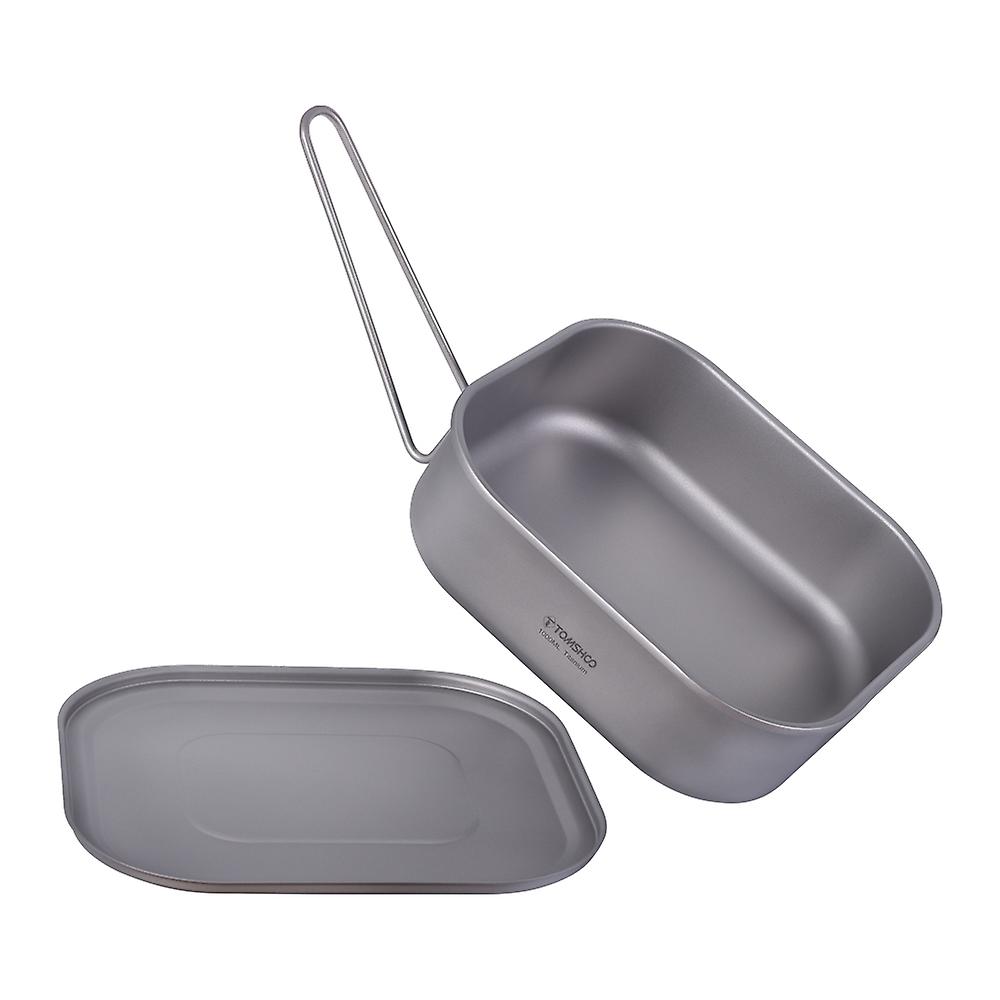TOMSHOO Titanium Lunch Box Lightweight Camping Bento Box with Foldable ...