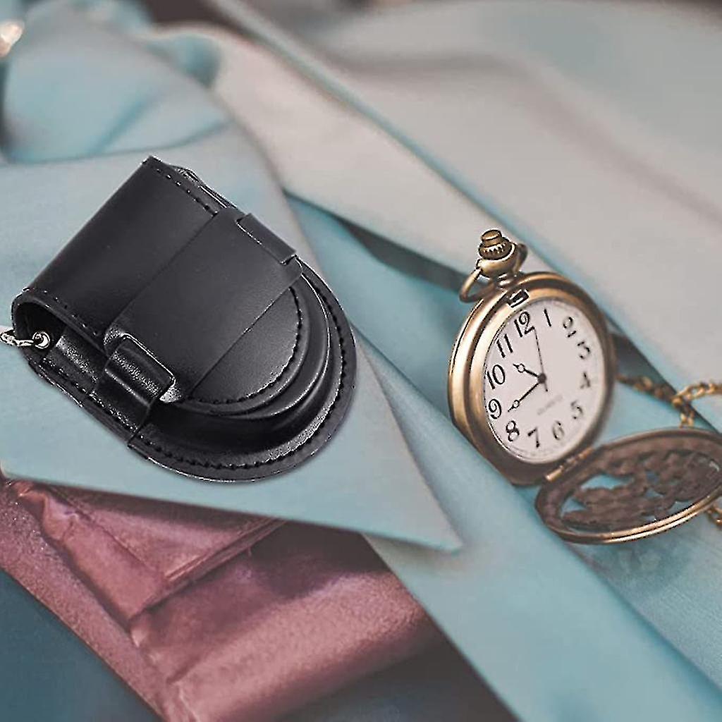 Leather Watch Pouch Pocket Watch Holder With Chain Pocket Watch Box ...