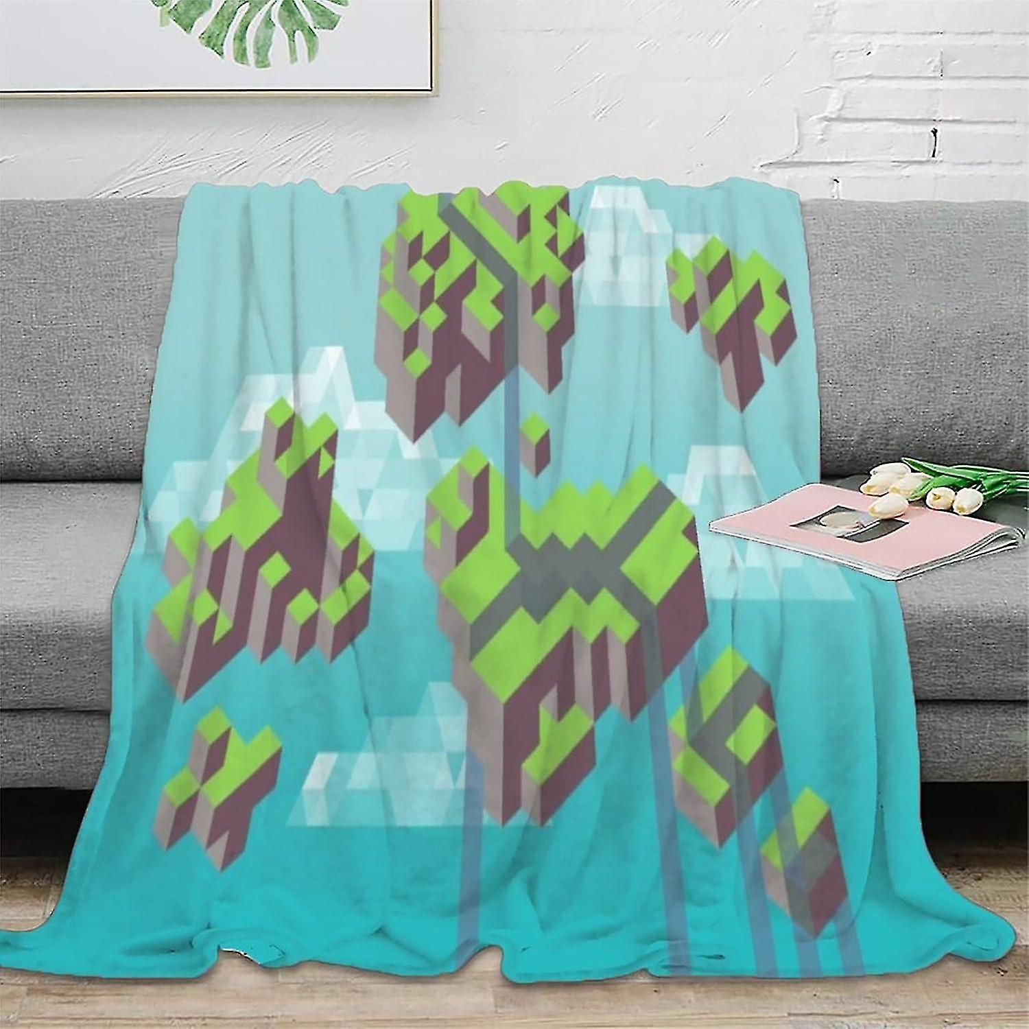 Kast tæppe 3d Minecraft mønster Flannel tæppe Super Soft Plys Flannel ...
