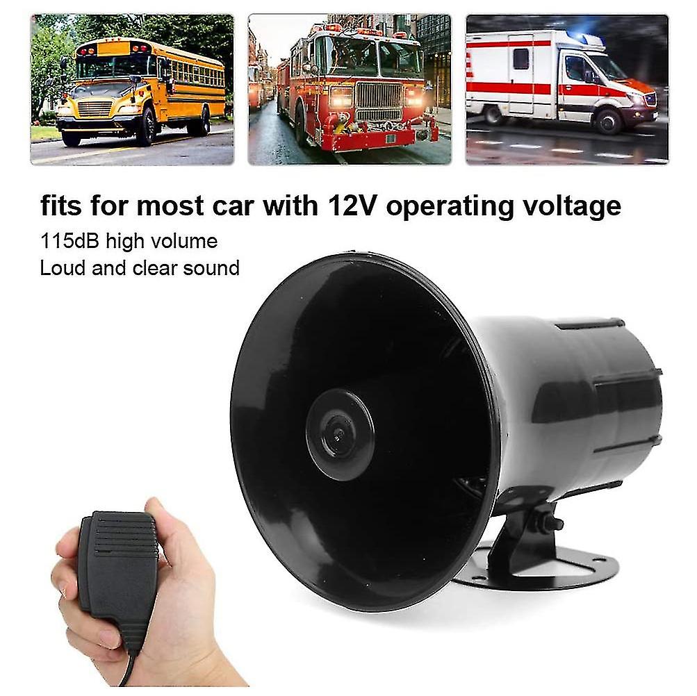 12v Police Siren Speaker 3 Tone Sound Volume Adjustment Vehicle Horn ...