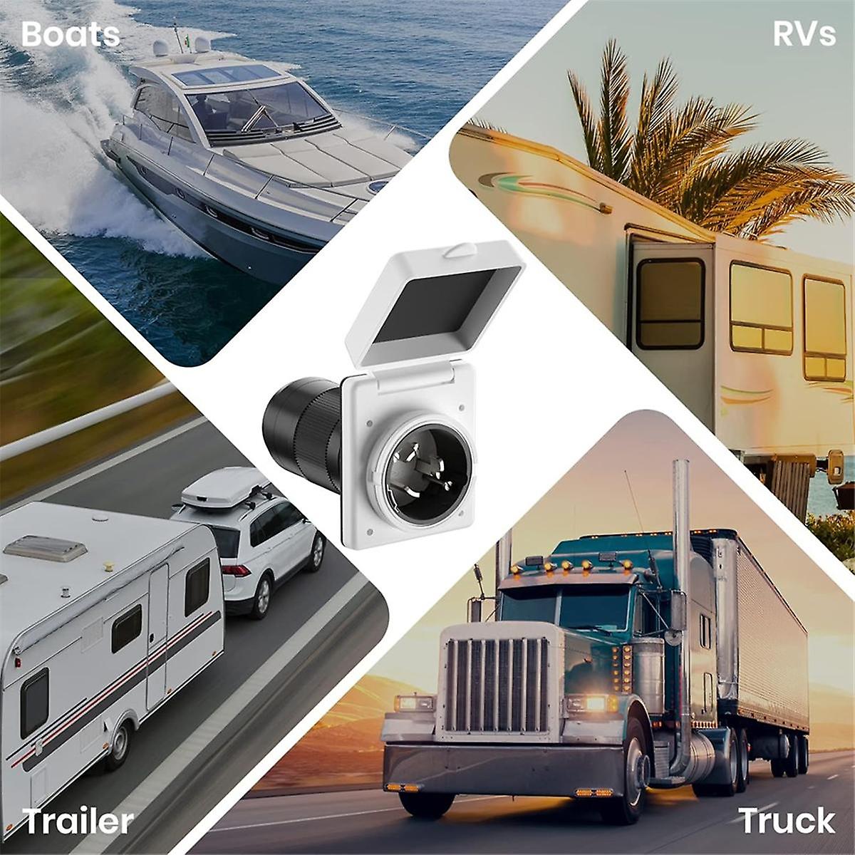 50A RV Plug Twist Lock Inlet,Shore Power Inlet Plug 125V/250V RV Power ...