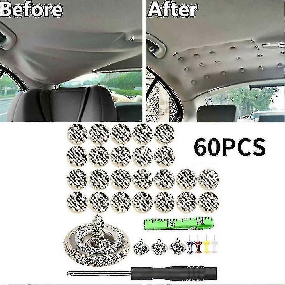60pcs/pack Sagging Headliner Auto Buckle Car Roof Pin Fixing Snap ...