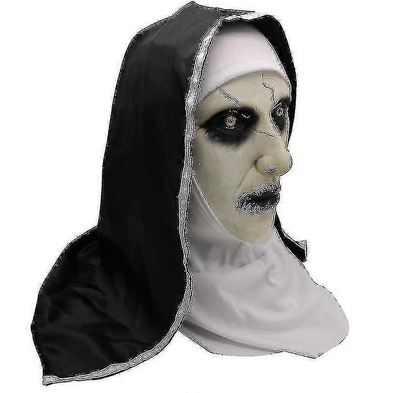 Halloween Christmas The Town Nun Cosplay Full Head Latex Mask Halloween ...