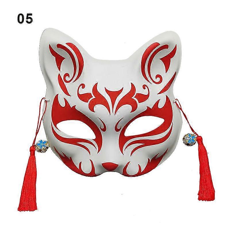 Anime Fox Mask Cosplay Costume Party Prop Hand-painted Japanese Half ...