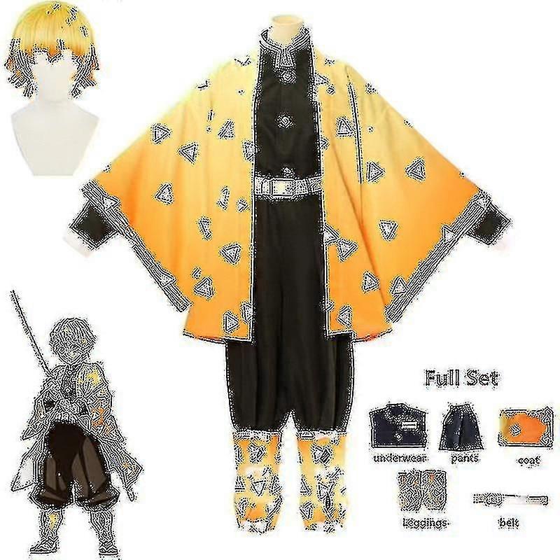Demon Slayer Agatsuma Zenitsu Costume Kimono Uniform Outfits Halloween ...
