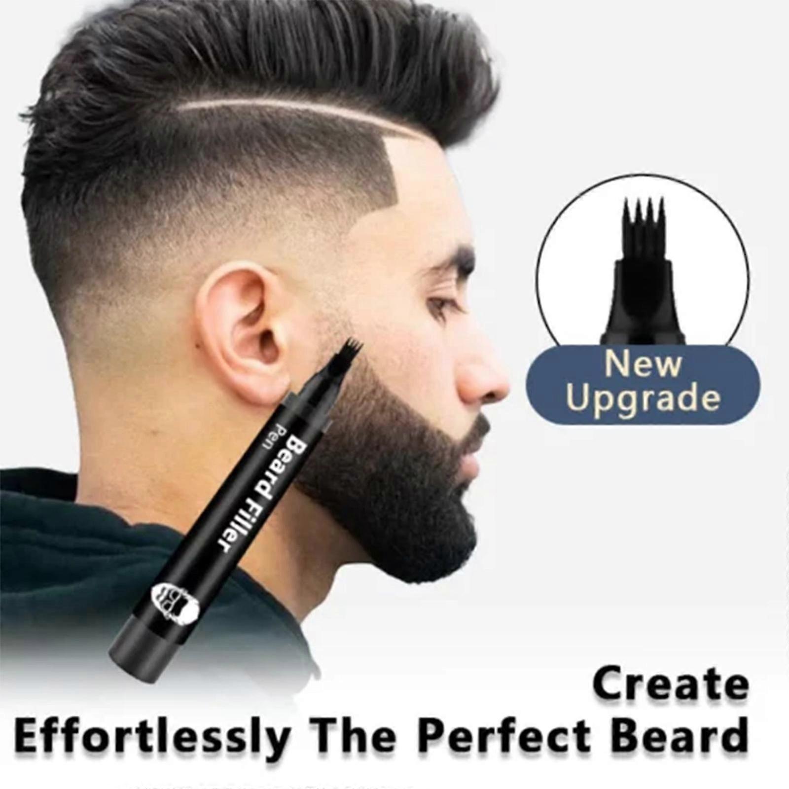 Beard Pencil Filler For Men,4 Tip Beard Filler Pen Kit Beard Pen ...