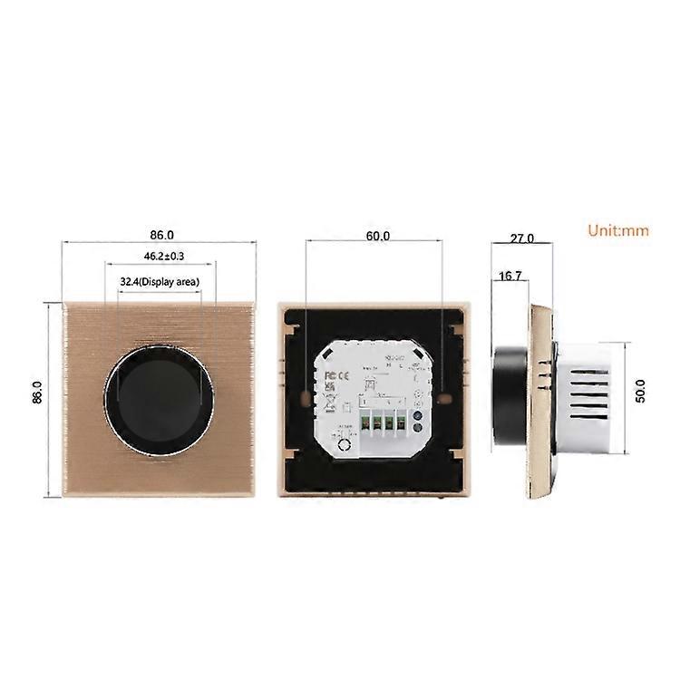 BHT-7000-GBLW 95-240V AC 16A Smart Knob Electric Heating Thermostat ...
