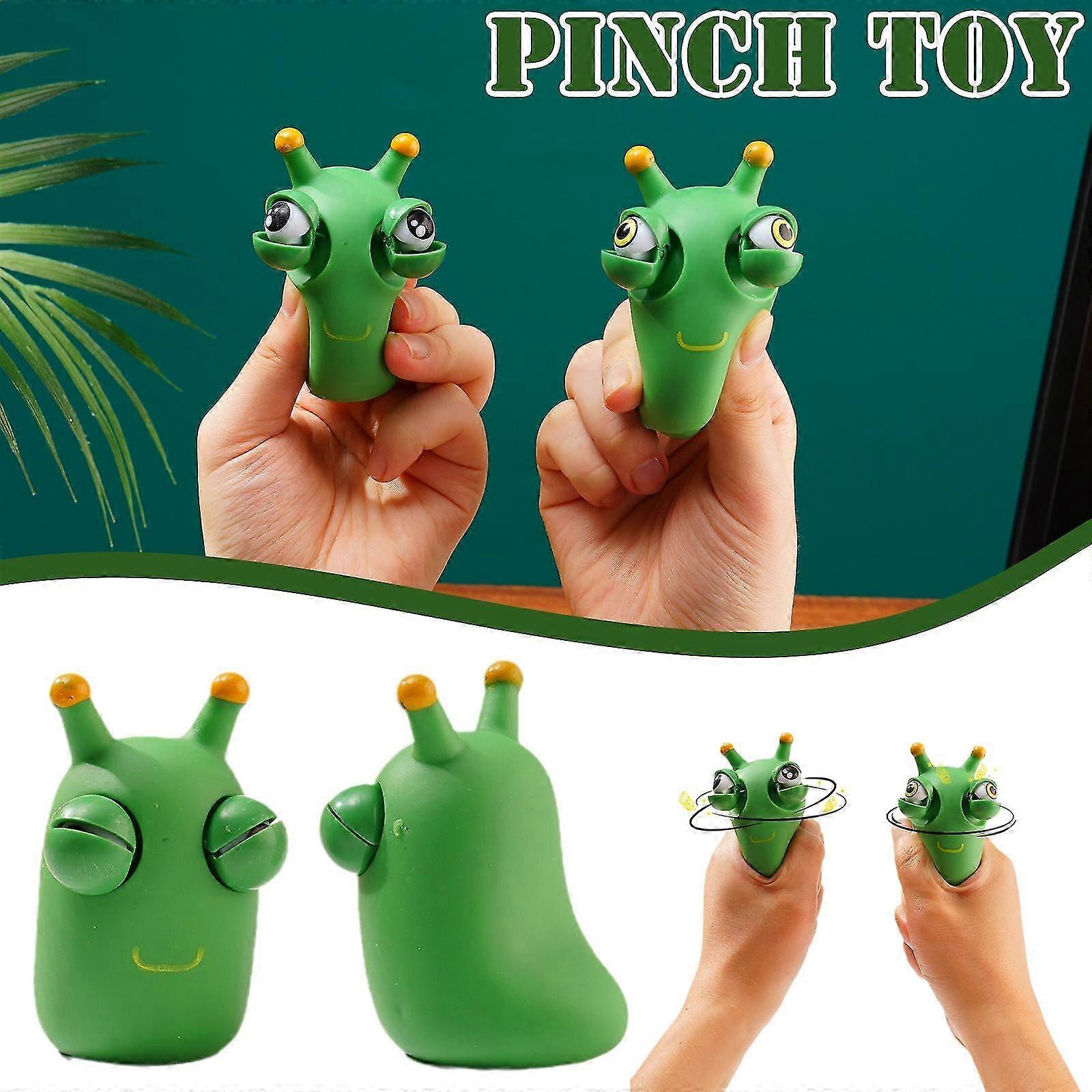 Grass Worm Pinch Toy Squishy Toy Green Eye Popping Worm Squeeze Toy ...