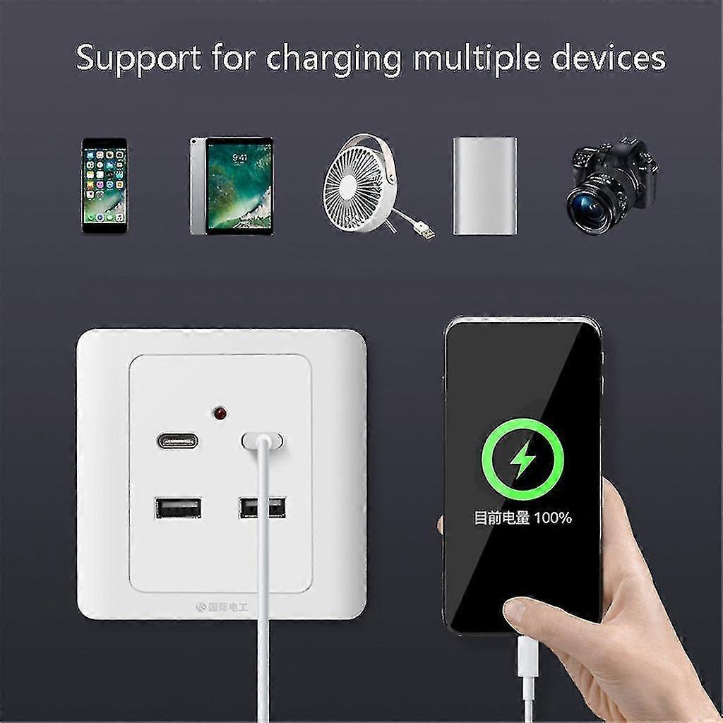 Usb Outlet Typec Usb Wall Charger Outlet Charging Power Outlet With Usb ...