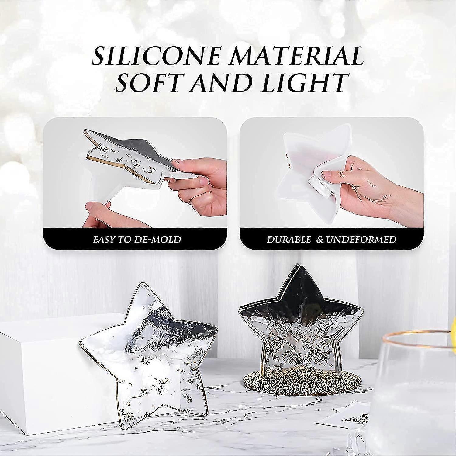 Silicone Resin Molds, 5 Pieces Epoxy Resin Molding Kit | Resin Coaster ...