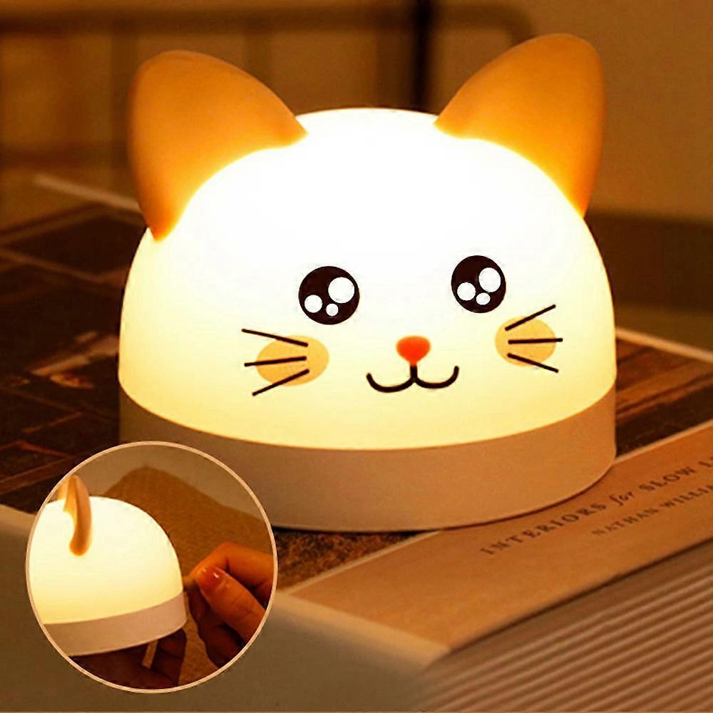 Cute Cat Alarm Clock for Children with 3 Colors LED Lamp Snooze ...