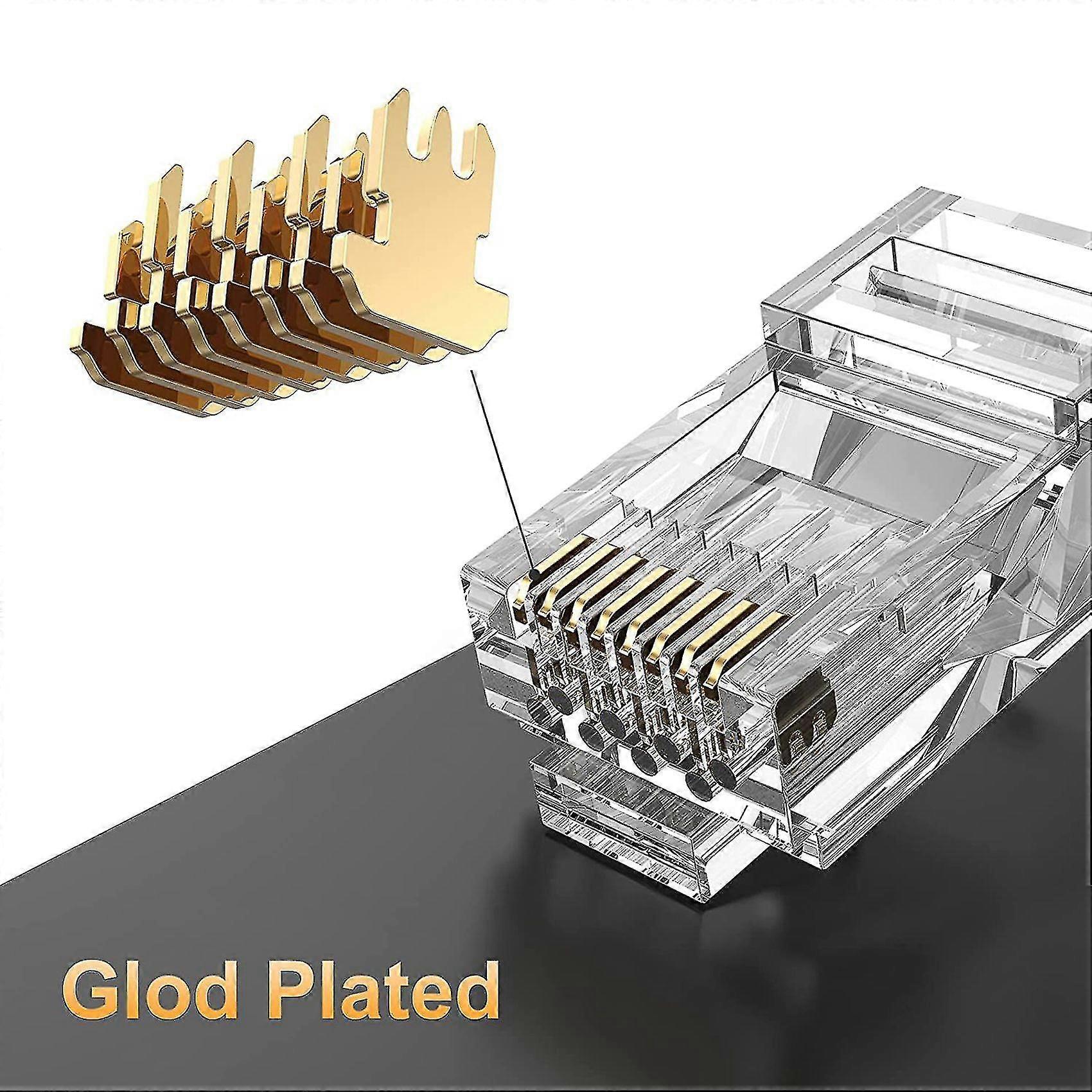 Cat6 Rj45 Connector 100 Pack,cat6 Rj45 Ends 8p8c Compatible With Cat5 ...