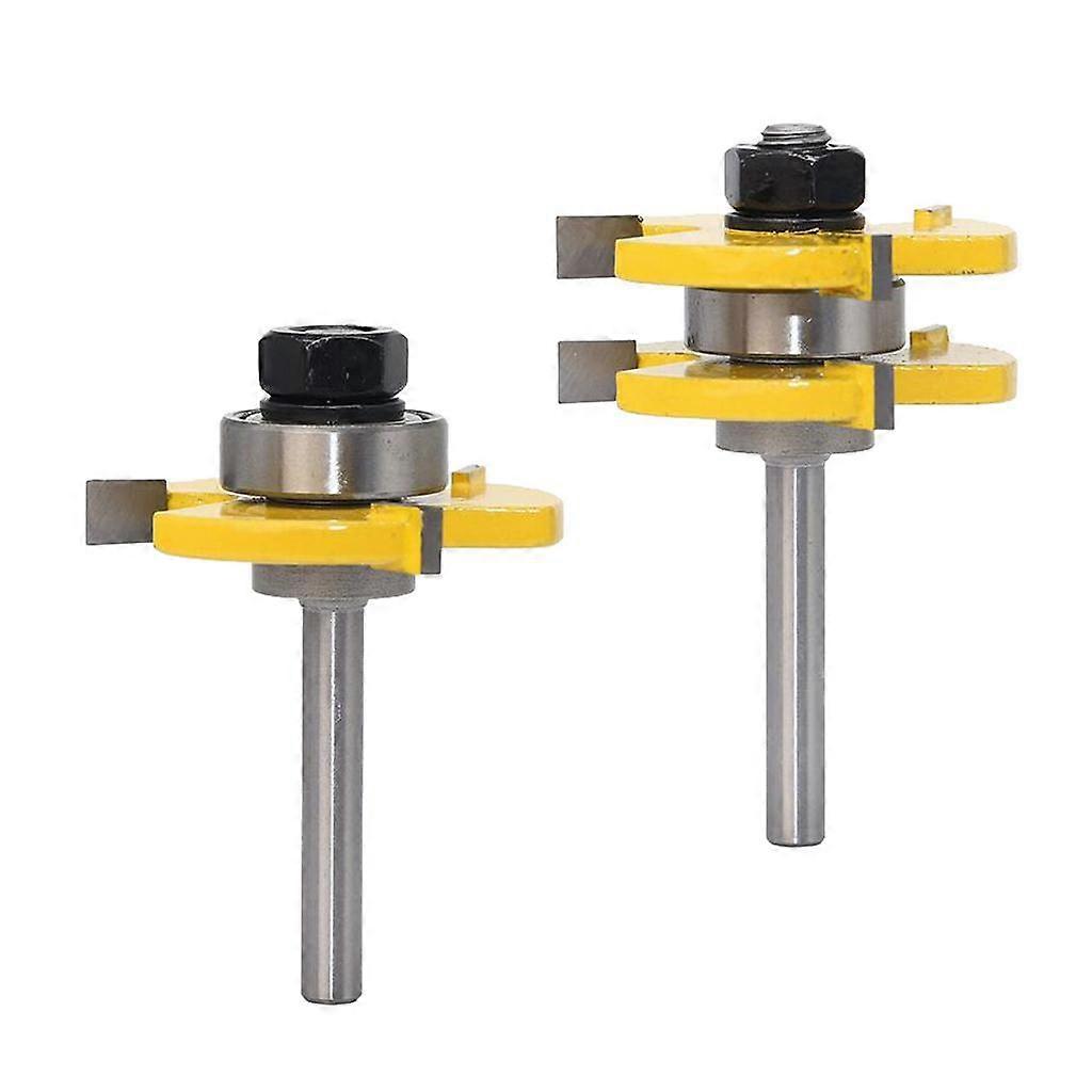 2Pieces Tongue and Groove Router Bit, Grooving Router Bit, 3 Teeth T ...