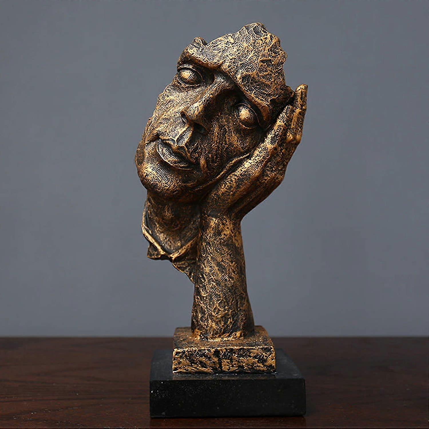 Thinker Statue,Modern Silence Is Golden Statue,Bronze Sculpture ...