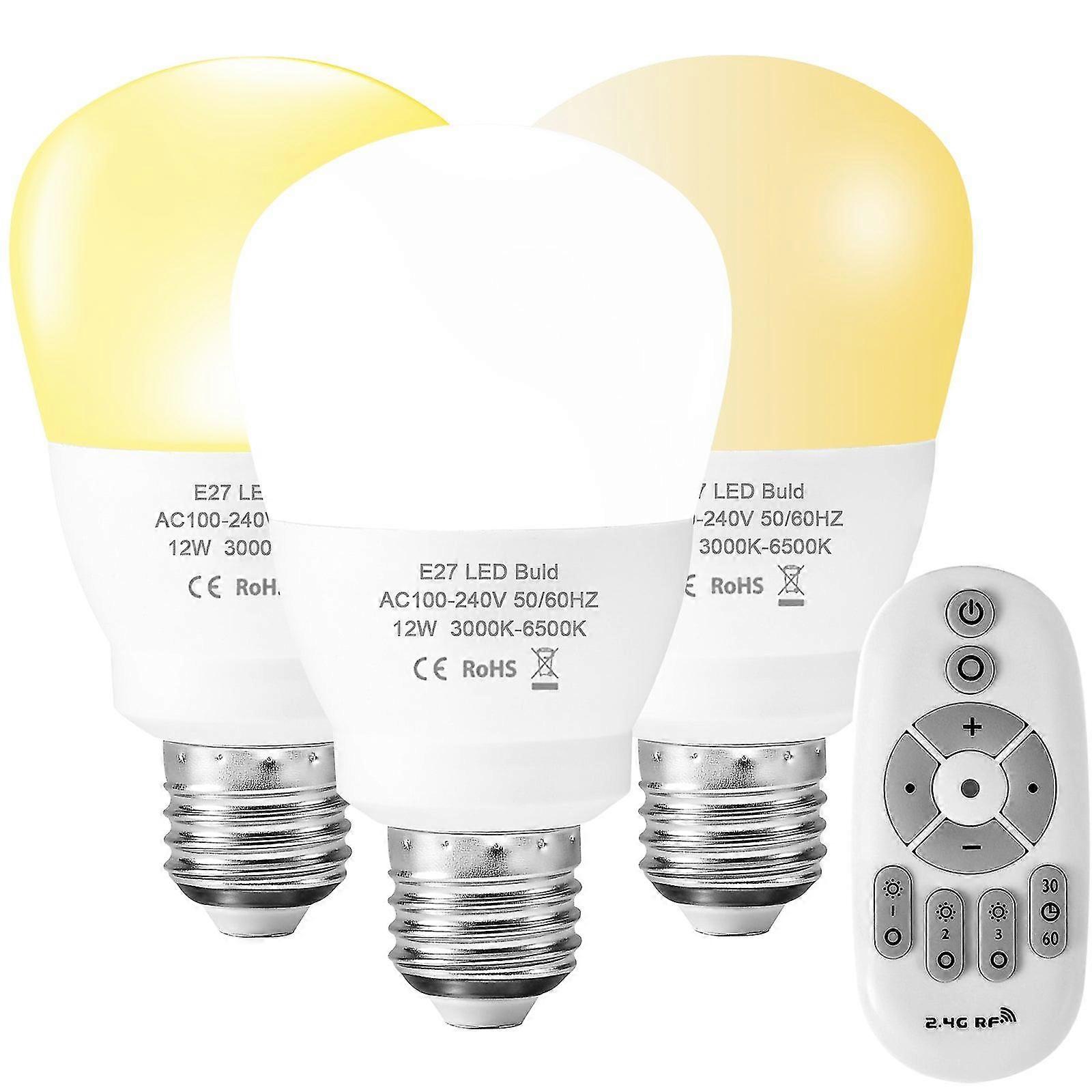 E27 led dimmable light bulbs ac85-265v 6/9/12w wireless remote rf bulbs ...