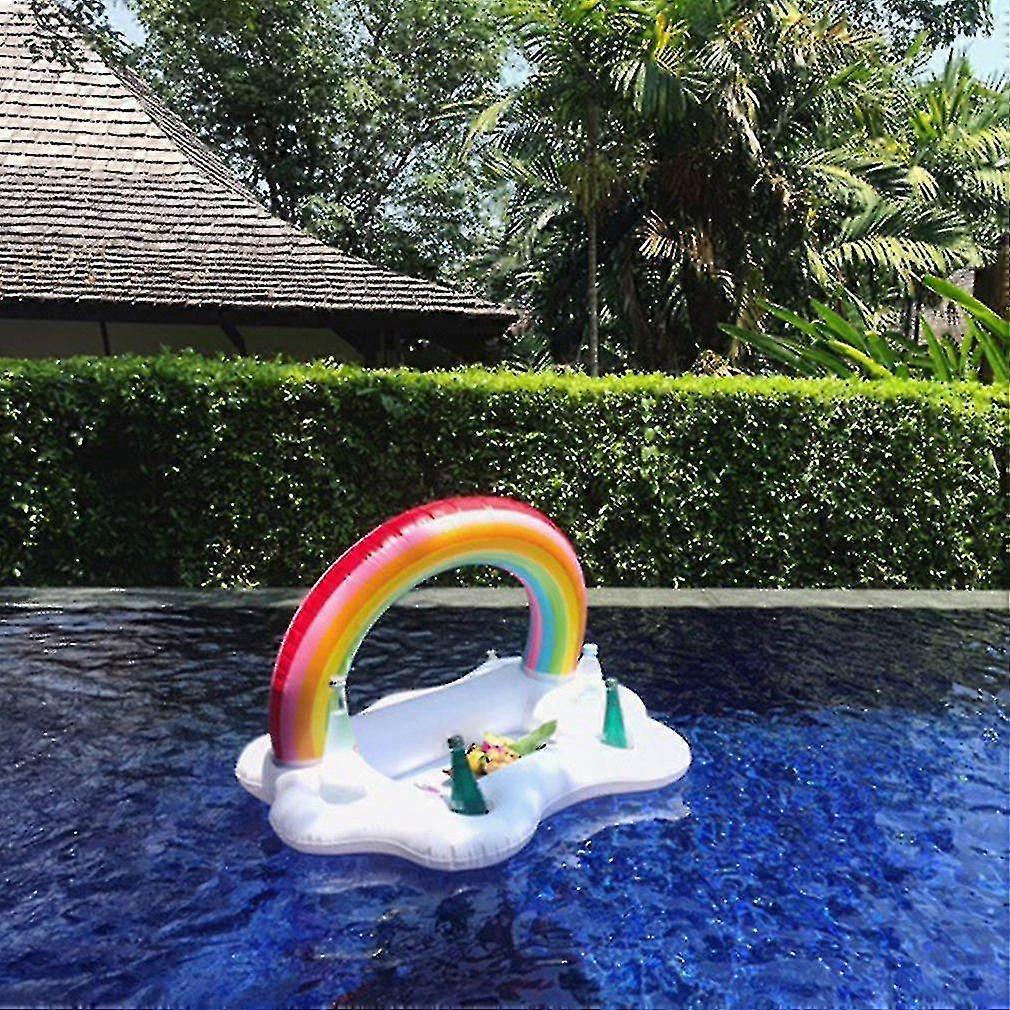 Summer Pool Party Bucket Rainbow Cloud Cup Holder Inflatable Pool Float ...