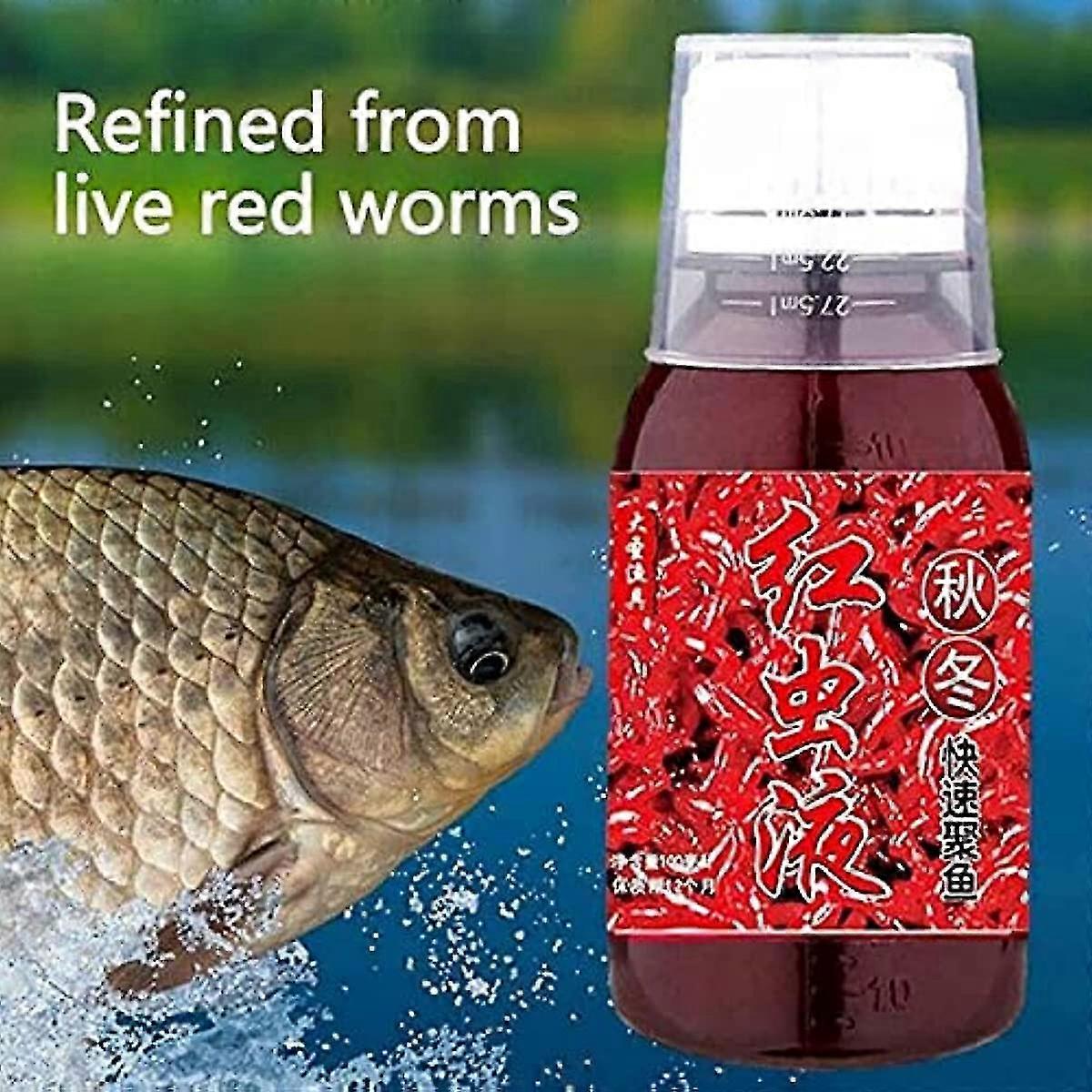 Red Worm Liquid Bait, Fish Scent Bait Fish Additive, Concentrated ...
