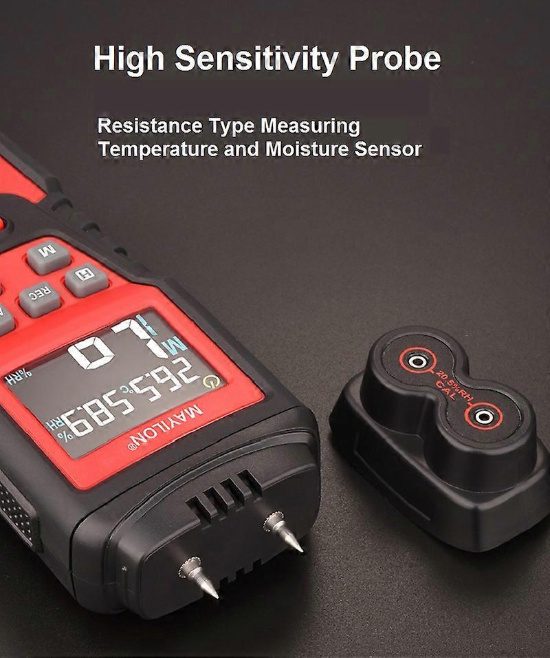 HT632 Digital Wood Moisture Meter Two Pins Humidity Hygrometer Concrete ...