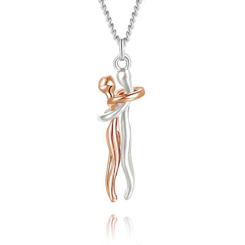 Hug Couple Necklace S925 Sterling Silver Hugging Necklace | Fruugo UK