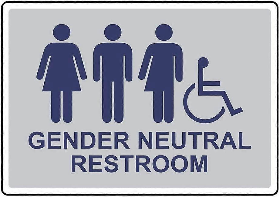 ADA Gender Neutral Restroom Sign Garage Decor Safety Sign Caution ...