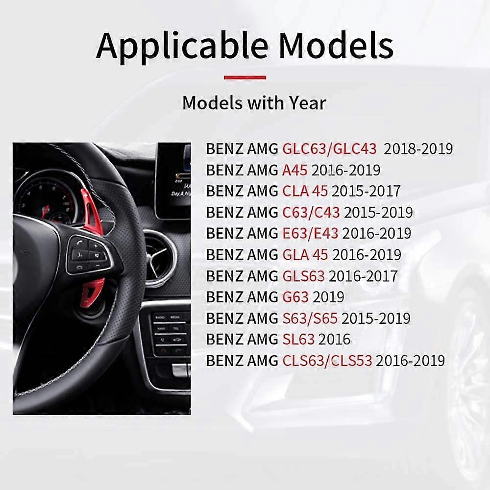 Set of 2 aluminum alloy paddle shifters for Mercedes-Cedes AMG GLC63 ...