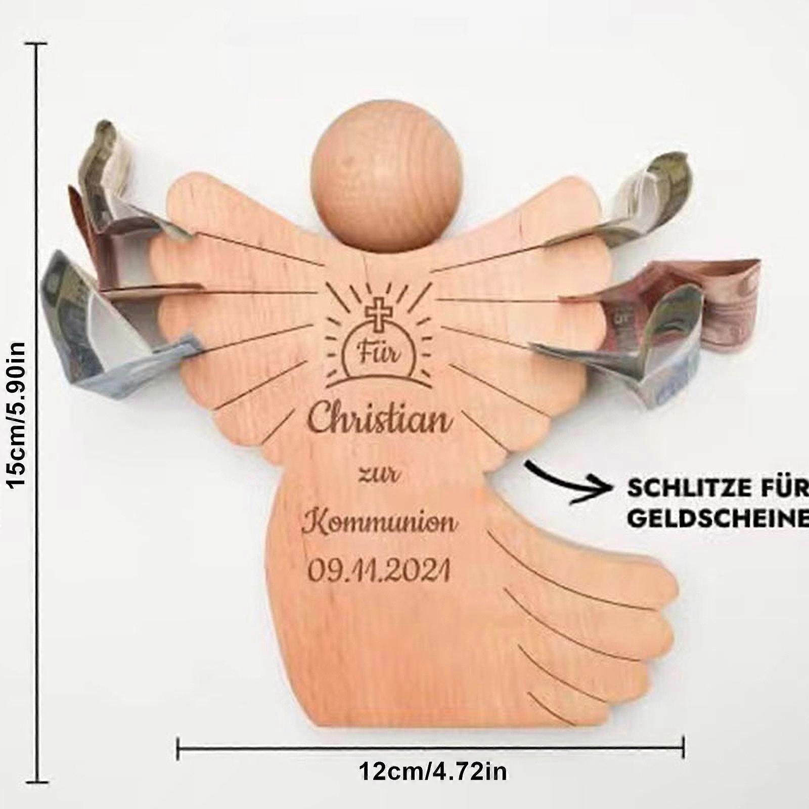 Wooden Guardian Angel Communion Decoration with Personalized Engraving ...