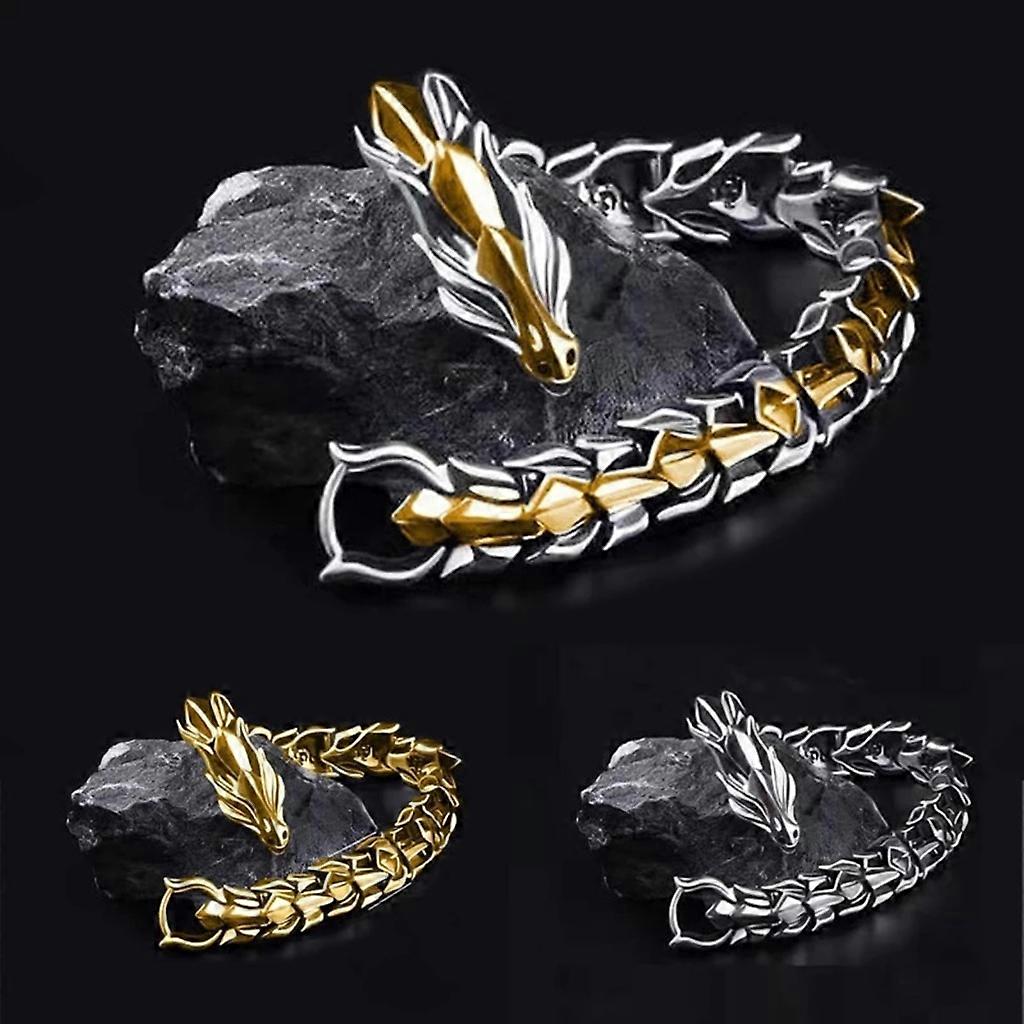 Retro Style Dragon Link Chain Bracelet Spring Hook Clasp Wristband ...
