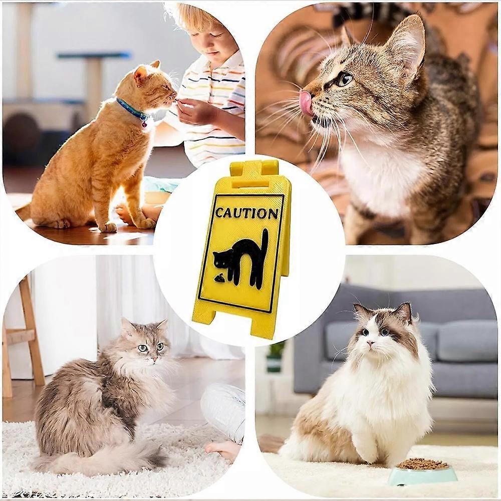 Cat Vomit Caution Sign Funny Gag Gift Yellow 3D Printed Caution Vomit ...