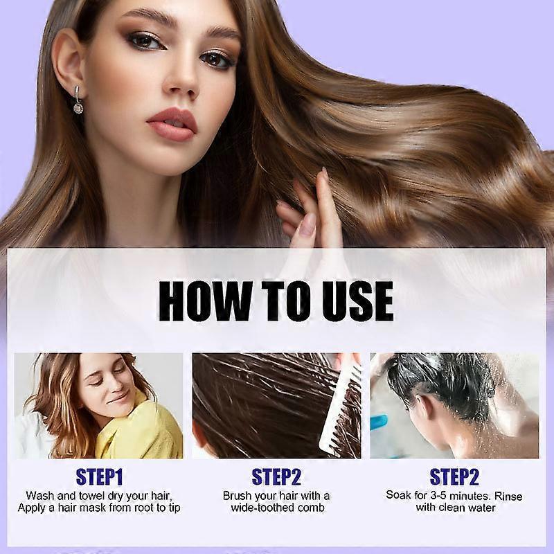 Keratin Purple Hair Mask For Deep Conditioning Of Blonde And Bleached Hair, Reduces Branching ...