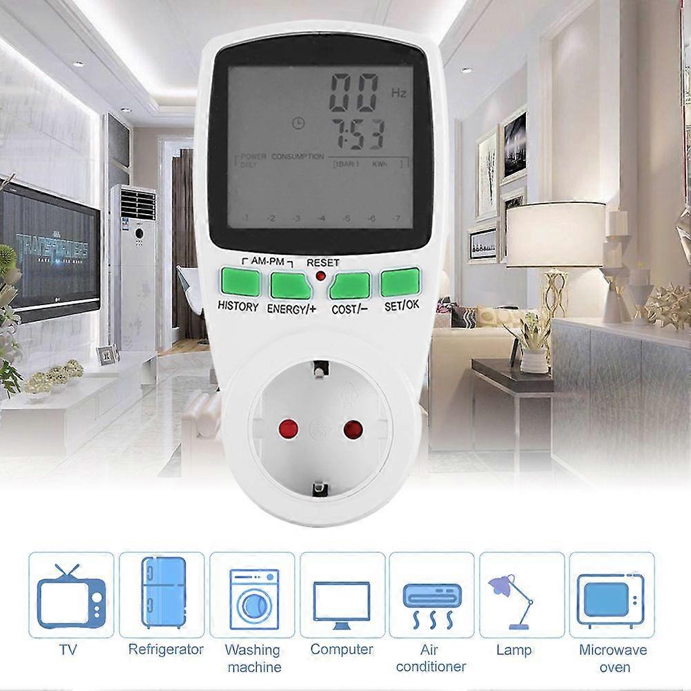 Power Measuring Socket Digital LCD Energy Current Voltage Analyzer ...