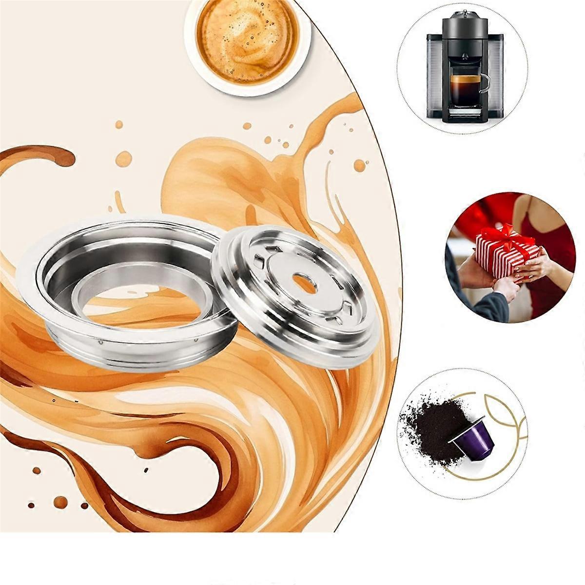 Coffee Capsule Adapter for Vertuo Machines,Stainless Steel Coffee Pod ...