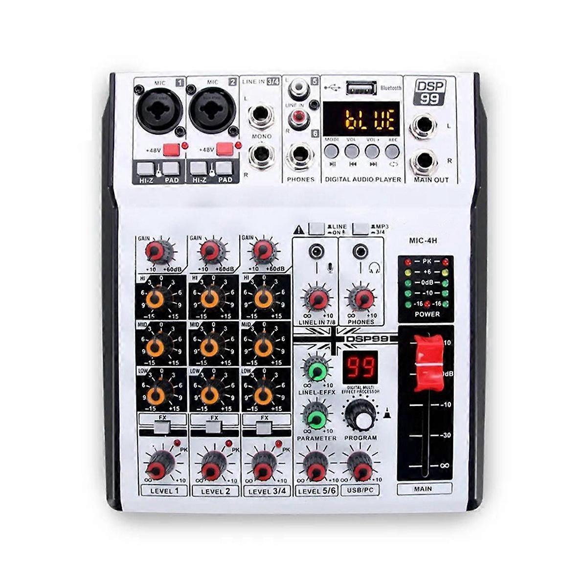 Professional Digital 4 Channel Audio Mixer Sound Mixing Console Stereo ...
