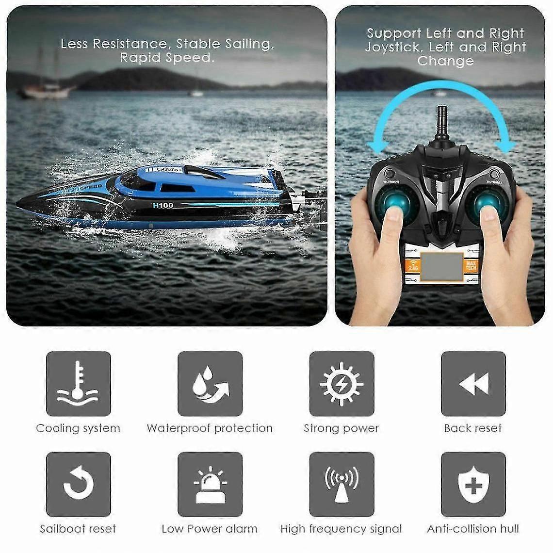 High Speed Remote Control Boat with Water Cooling, PVC Shell, RC Racing ...