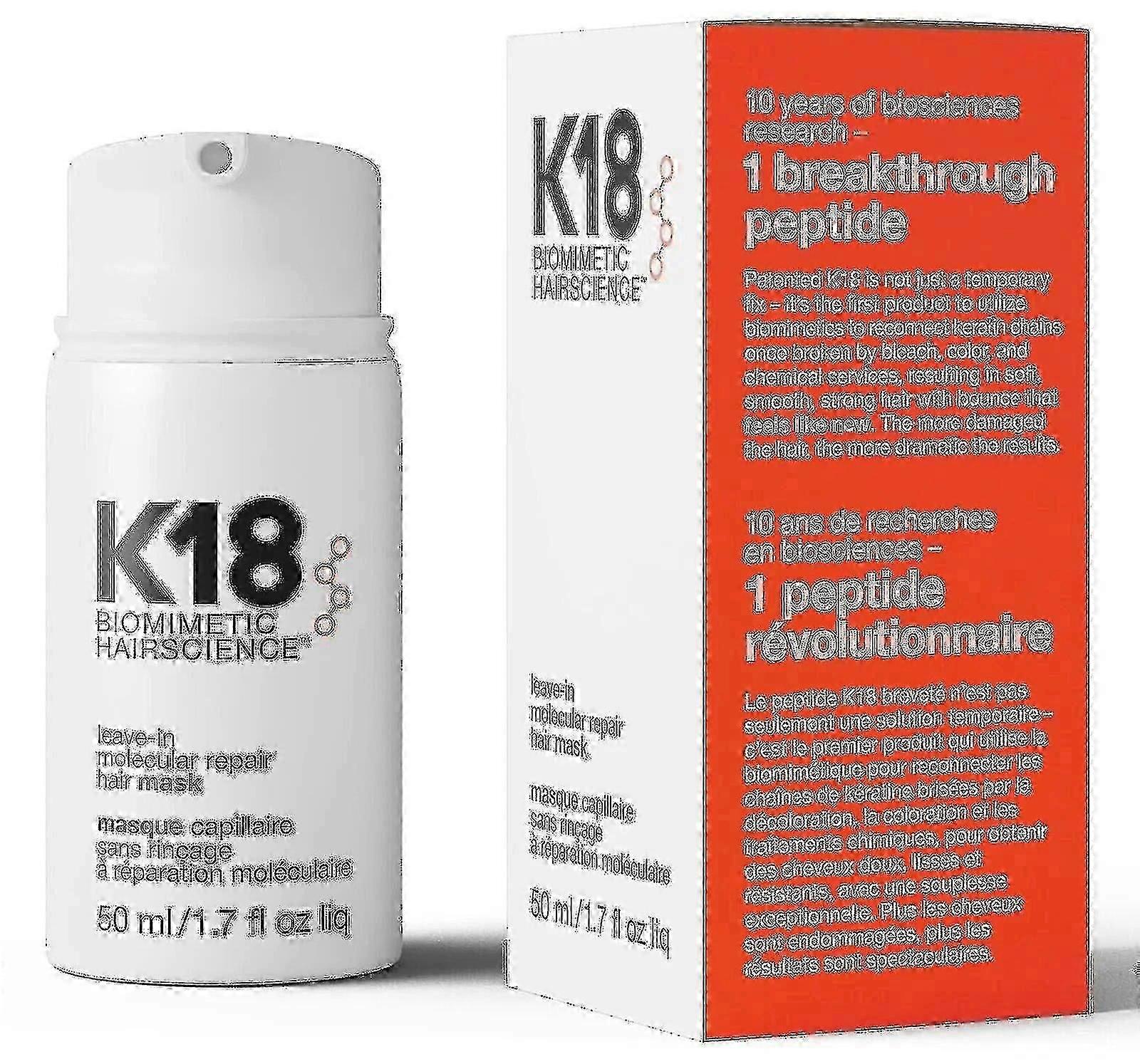 50ml K18 Leave-in Molecular Repair Hair Mask Damage Restore Soft Hair Deep Repair Keratin Scalp ...