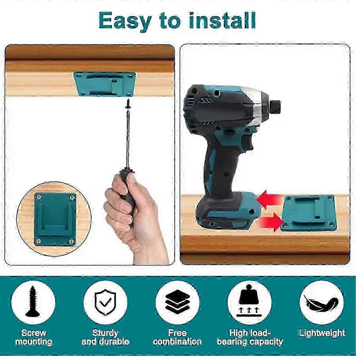 10-Pack Battery Holder for Makita 14.4V/18V Li-Ion Tools - Storage Rack ...