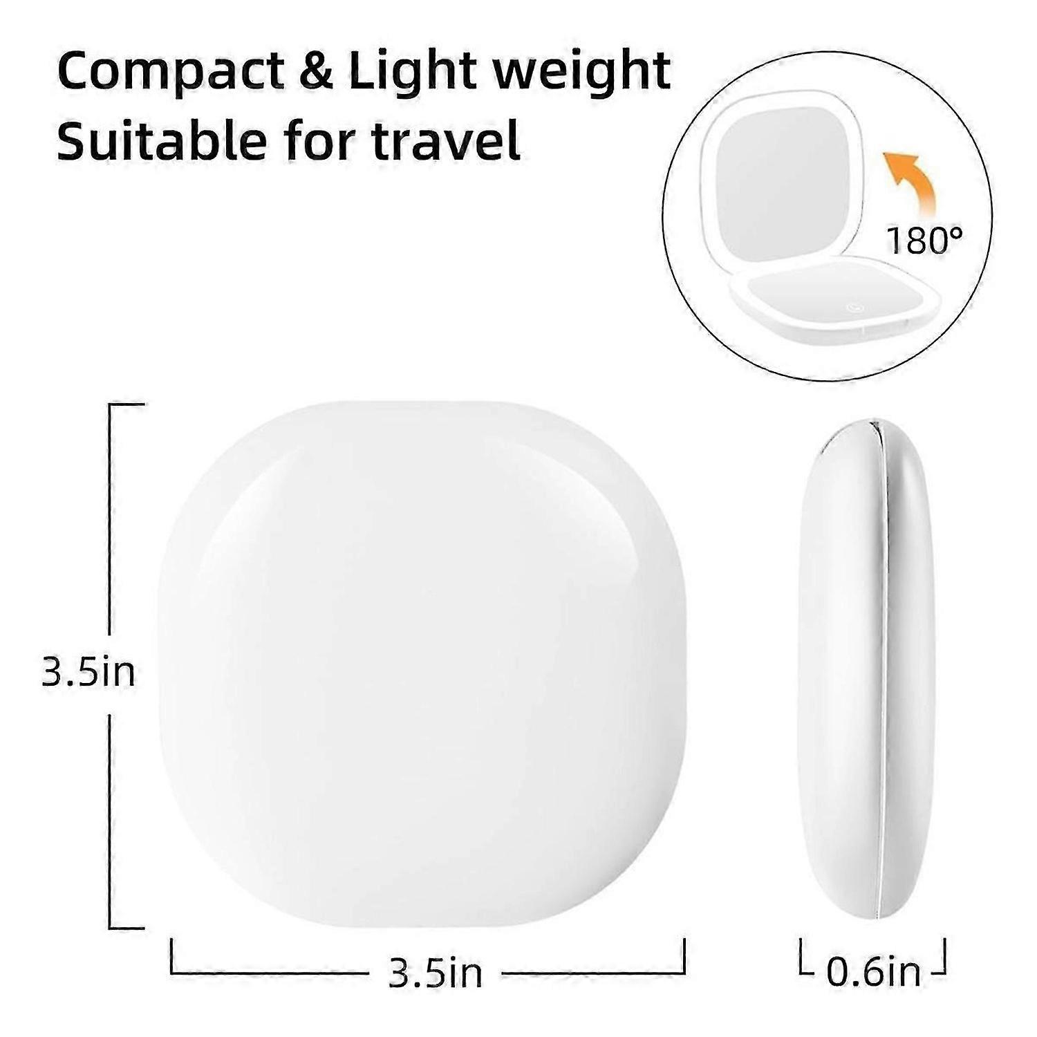 Pocket Magnifying Makeup Mirror with LED Light 3.5 Inches 10X ...