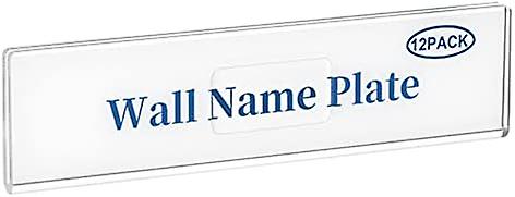 Acrylic 12 Pack Name Plates for Desks, Clear Desk Name Plate ...