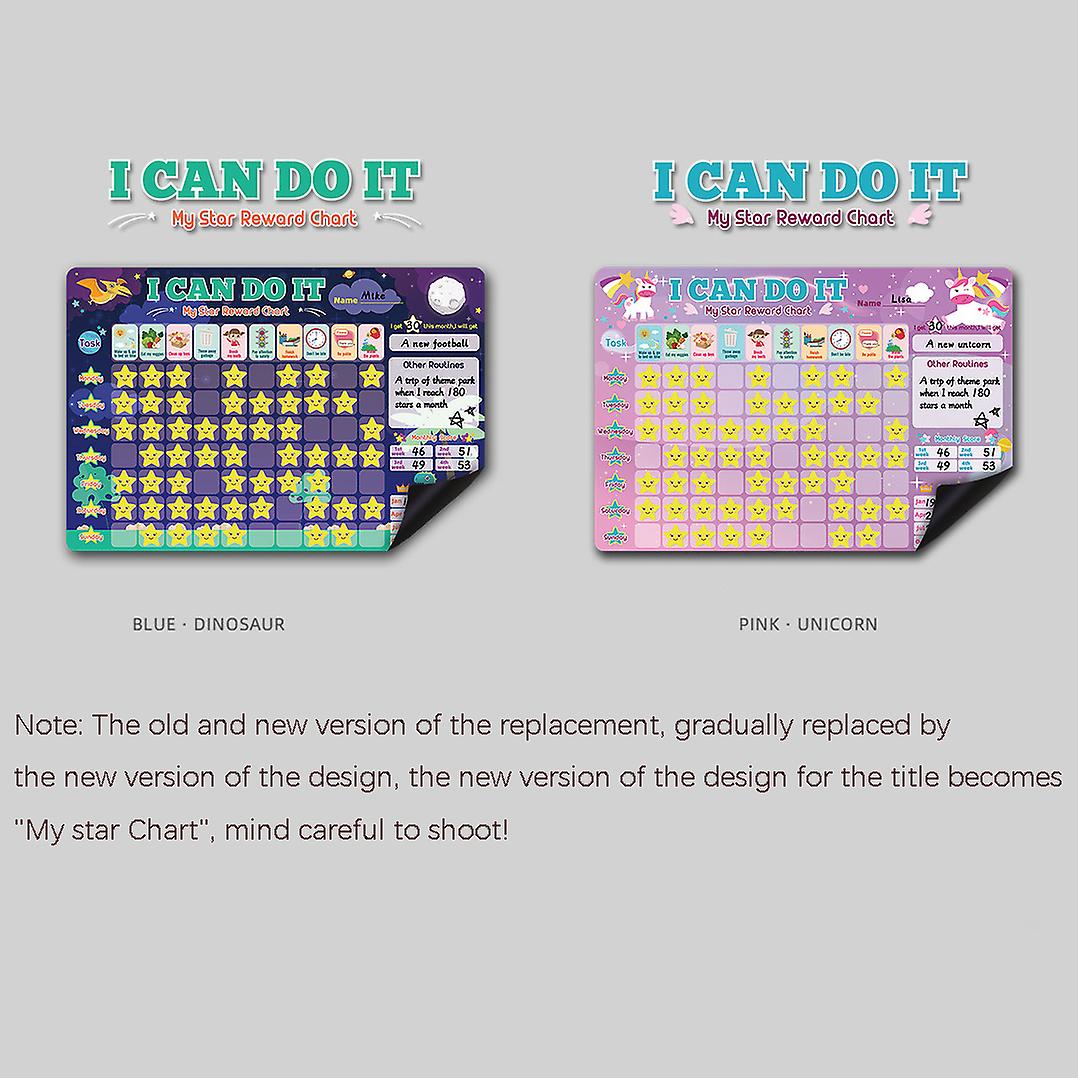 Reward Chart for Kids Boys Girls Toddlers Dinosaur Unicorn Magnetic ...