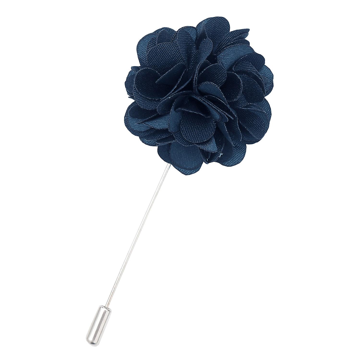 Navy Blue Plain Satin Lapel Pin | Fruugo US