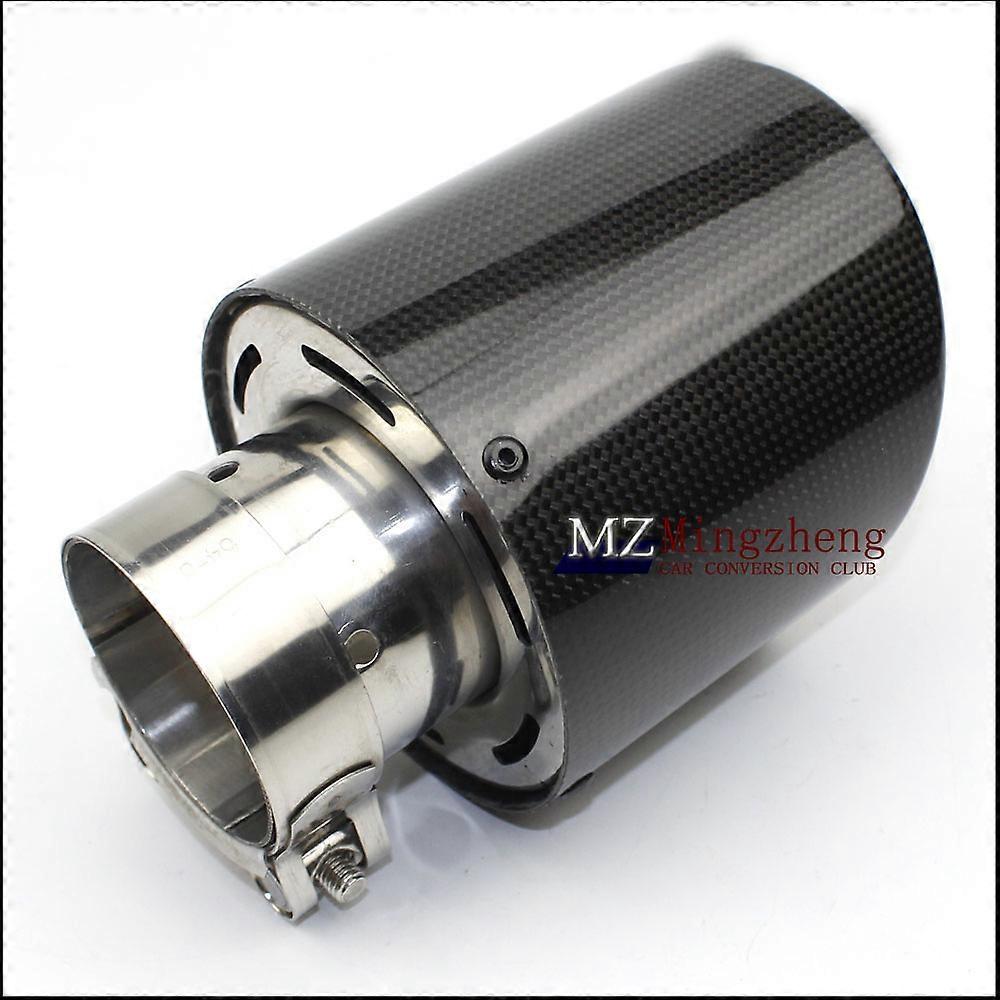 114MM Outlet Glossy Carbon Fiber exhaust tip 304 Stainless Steel ...